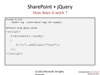 2011 - SharePoint + jQuery | PPT