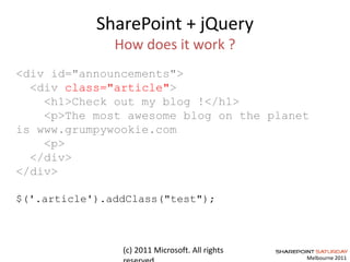 2011 - SharePoint + jQuery | PPT