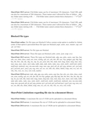 SharePoint Online Limitations: Version-wise Explained | PDF