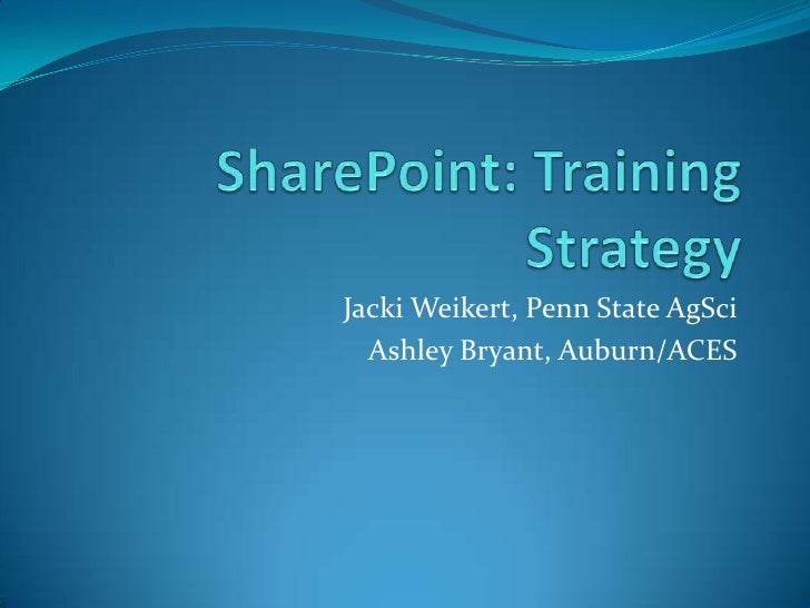 Sharepoint Training Strategy