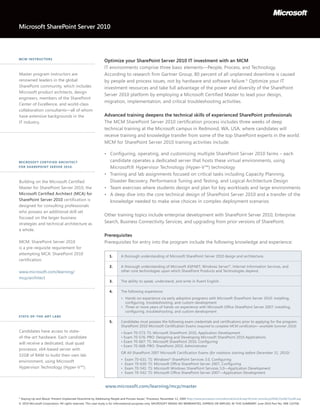Sharepoint 2010 certifications | PDF