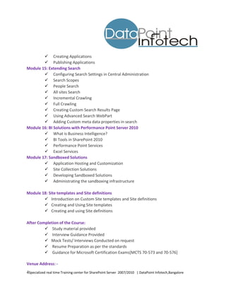 Share point 2010 developer training | PDF
