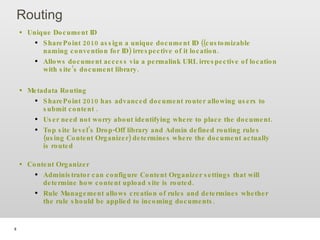 Sharepoint 2010 enterprise content management features | PPT | Web ...