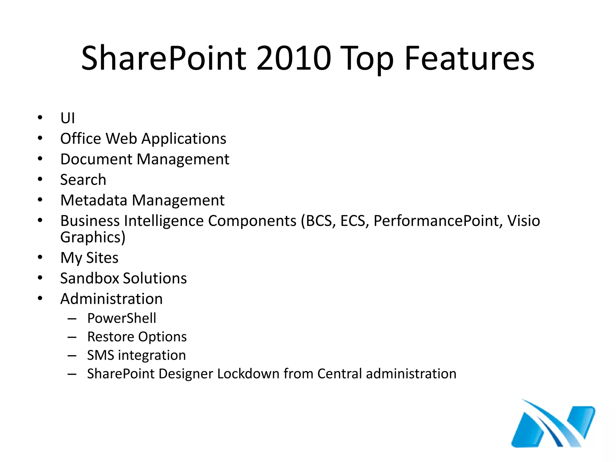 SharePoint 2010 enterprise implementation | PPTX | Databases | Computer Software and Applications