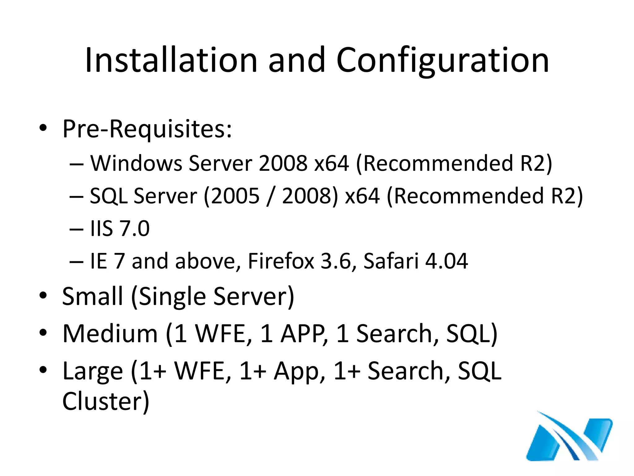 SharePoint 2010 enterprise implementation | PPTX | Databases | Computer Software and Applications