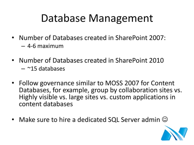 SharePoint 2010 enterprise implementation | PPTX | Databases | Computer Software and Applications