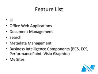 SharePoint 2010 enterprise implementation | PPTX | Databases | Computer Software and Applications