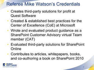 Share Point 2010 Fight Night -Admin vs Dev | PPT