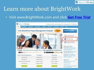 Using BrightWork for Project Management with SharePoint 2010 - from ...