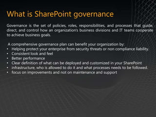 Sharepoint 2010 governance | PPTX | Web Hosting | Internet