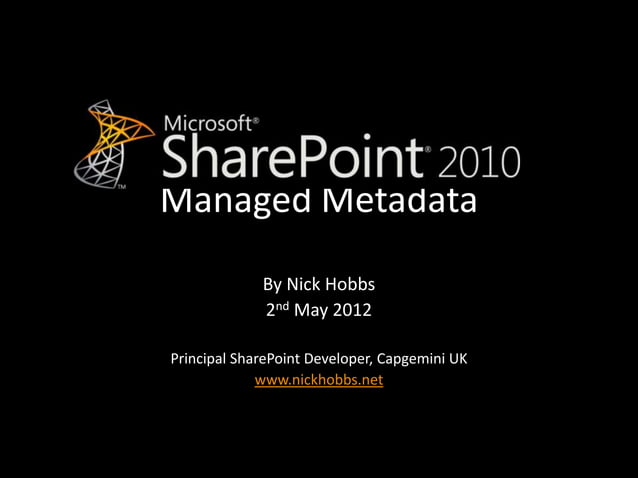 SharePoint 2010 Managed Metadata | PPT