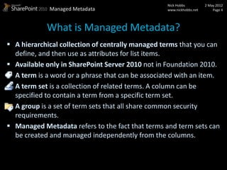 SharePoint 2010 Managed Metadata | PPTX
