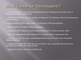 Share point 2010 overview | PPTX | Web Development | Internet