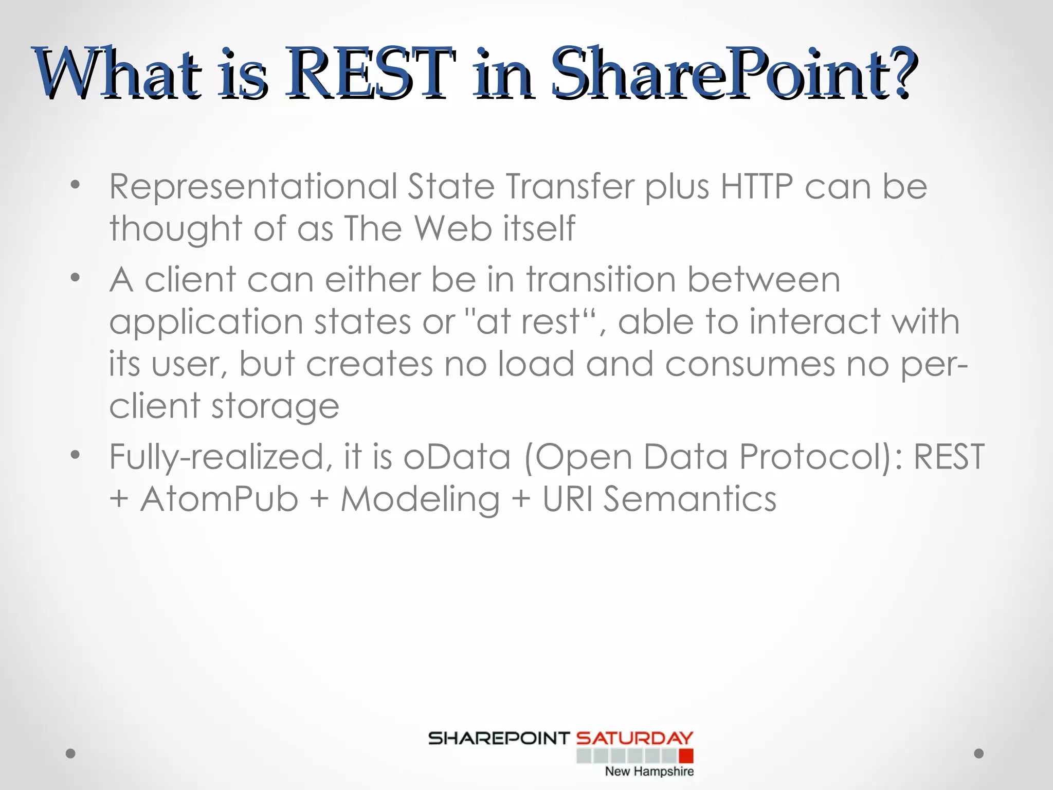 SharePoint 2010 REST with JavaScript and jQuery | PPT