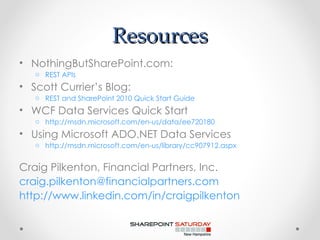 SharePoint 2010 REST with JavaScript and jQuery | PPT