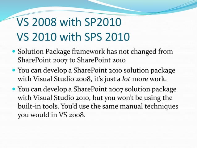 SharePoint 2010 Tools in Visual Studio 2010 | PPTX