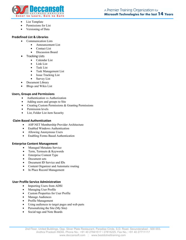 Sharepoint 2010 Training | PDF | Computer Software and Applications | Computing