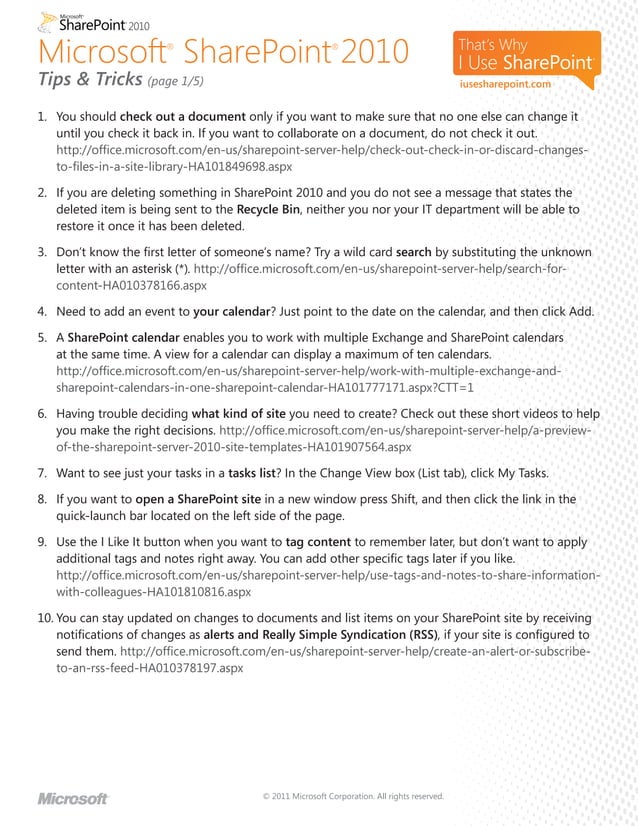 SharePoint 2012 tips & tricks | PDF