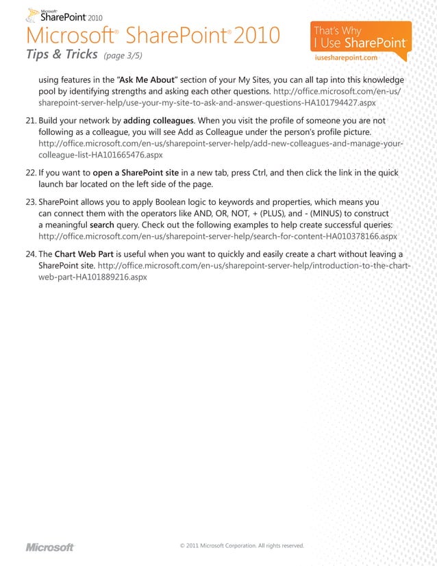 SharePoint 2012 tips & tricks | PDF