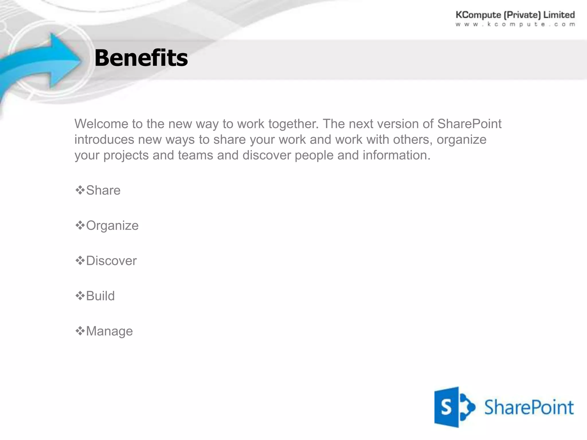 Introduction to SharePoint 2013 | PPTX | Desktop Publishing | Computer Software and Applications