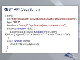 SharePoint 2013 APIs | PPTX