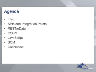 SharePoint 2013 APIs | PPTX | Web Development | Internet