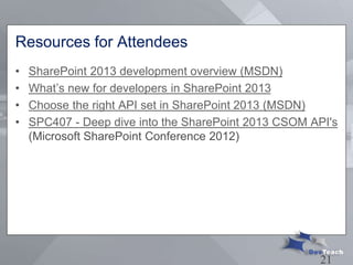 SharePoint 2013 APIs | PPTX