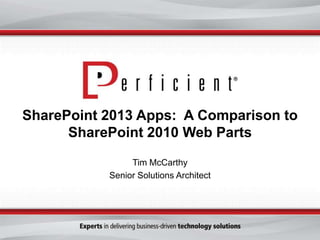 SharePoint 2013 Apps: A Comparison to SharePoint 2010 Web Parts | PPT