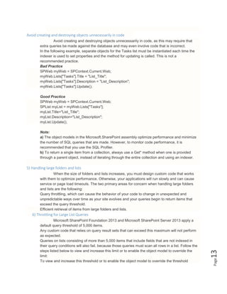 Share point 2013 coding standards and best practices 1.0 | PDF
