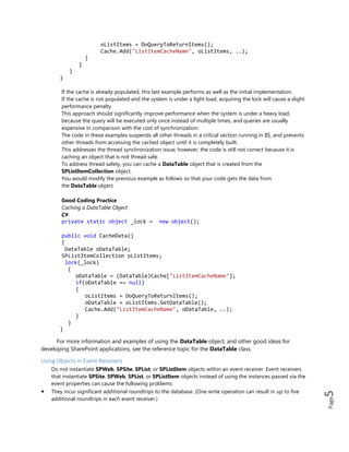 Share point 2013 coding standards and best practices 1.0 | PDF