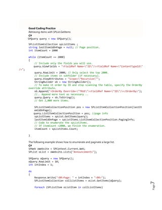 Share point 2013 coding standards and best practices 1.0 | PDF