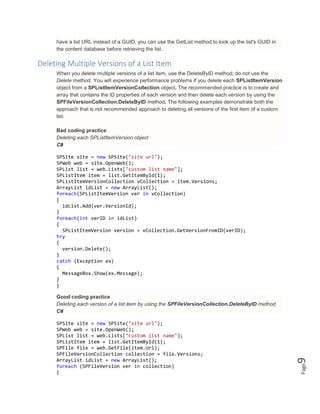 Share point 2013 coding standards and best practices 1.0 | PDF | Free ...