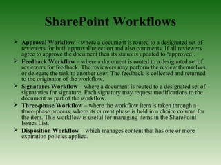 Share point 2013 features Workflow | PPT