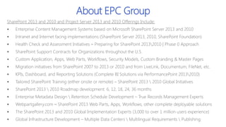 EPC Group - SharePoint 2013 Features and Functionality Overview | PPT