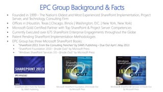 EPC Group - SharePoint 2013 Features and Functionality Overview | PPT