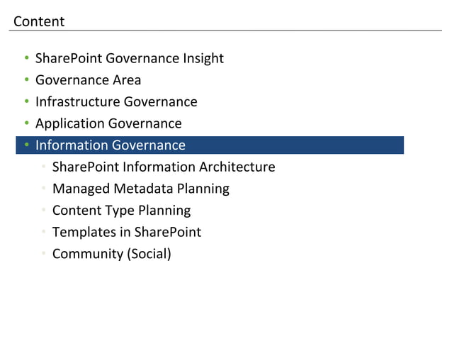 SharePoint 2013 governance model | PPT
