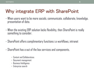 Share point 2013 sartuday, SharePoint & ERP Integrations | PPT