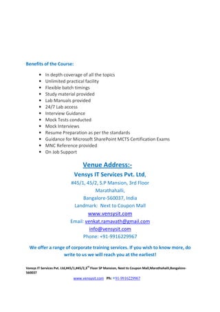 SharePoint 2013 Training in bangalore | PDF