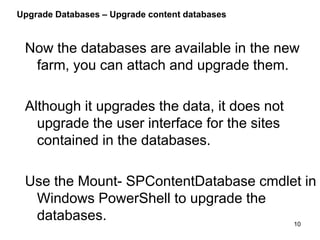 Sharepoint 2013 upgrade process | PPT