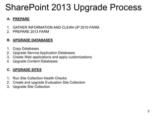 Sharepoint 2013 upgrade process | PPT