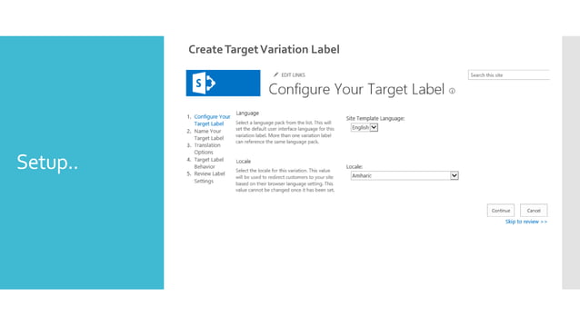SharePoint 2013 variations feature | PPT