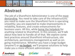 SharePoint Administration: Tips from the Field | PPT