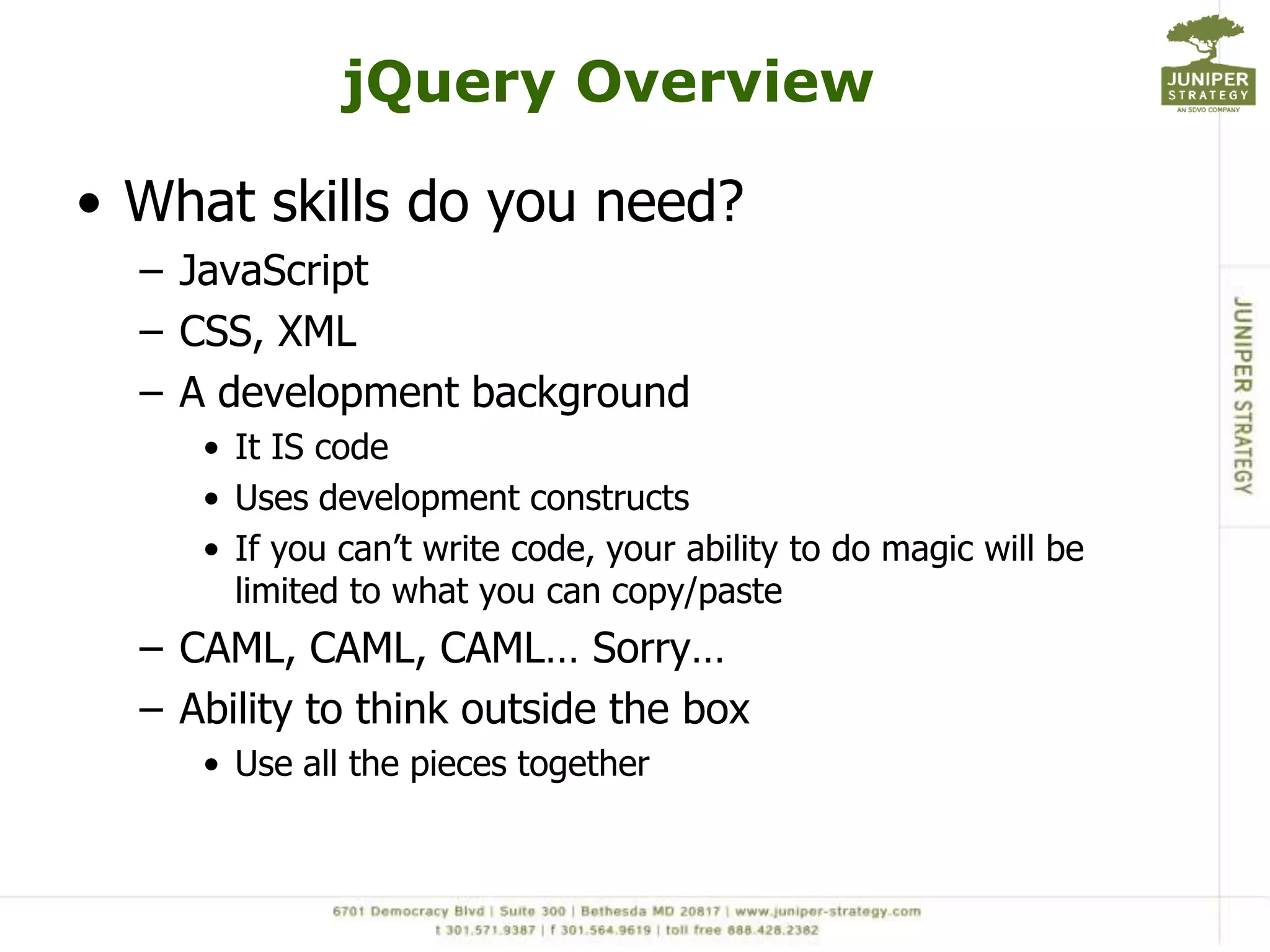 SPTechCon - Share point and jquery essentials | PPTX