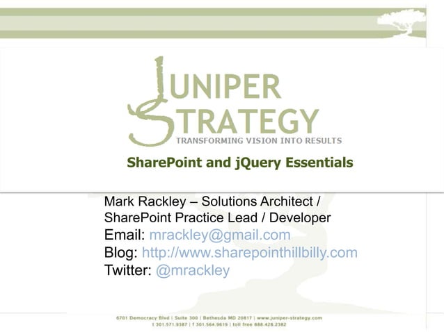 SPTechCon - Share point and jquery essentials | PPTX