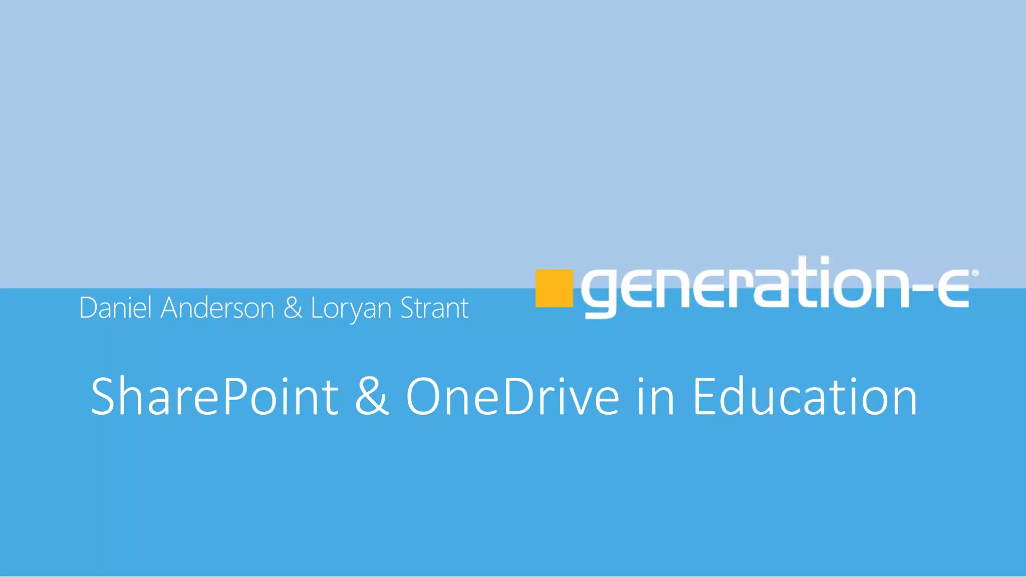 SharePoint and OneDrive for Business in Education | PPTX | Operating Systems | Computer Software ...