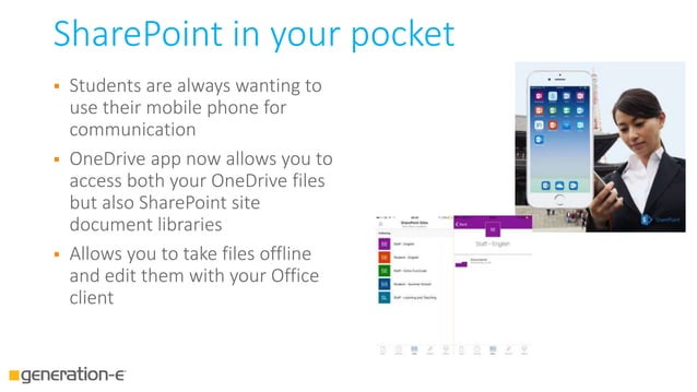 SharePoint and OneDrive for Business in Education | PPTX | Operating Systems | Computer Software ...
