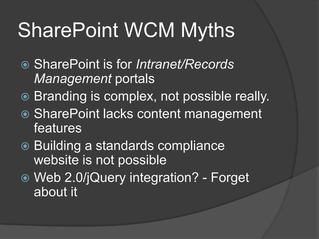 SharePoint And WCM | PPT