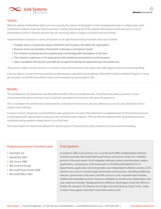 Sharepoint application development Chempoint -ilink systems | PDF