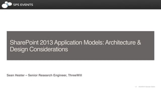 SharePoint App Model Architecture & Design Considerations - #SPSATL 2014 | PPT
