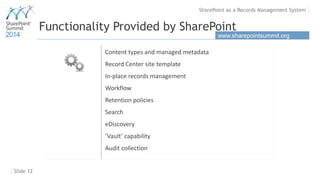 SharePoint as a Records Management System | PDF